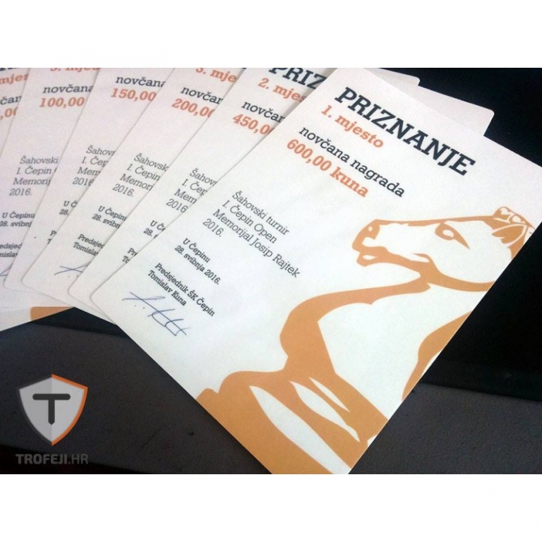 Zahvalnice i diplome – TROFEJI.hr